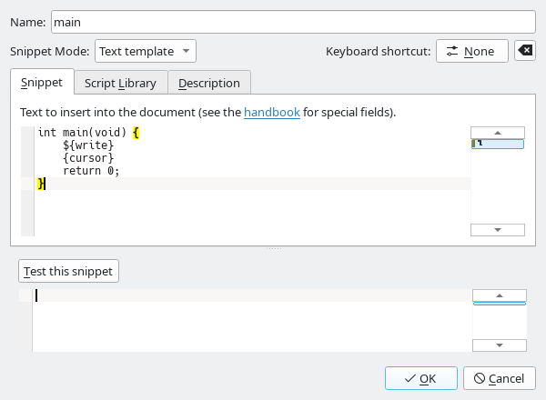 Kate Scripts & Snippets